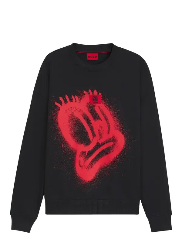 Hugo Boss Crewneck Jumper With Graphic Print - Black