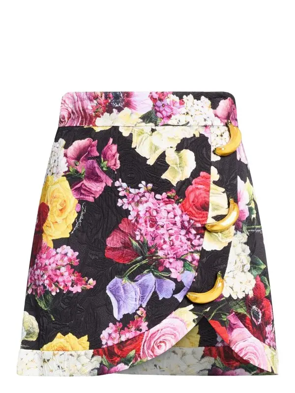 Dolce & Gabbana Floral Jacquard Mini Skirt - Black