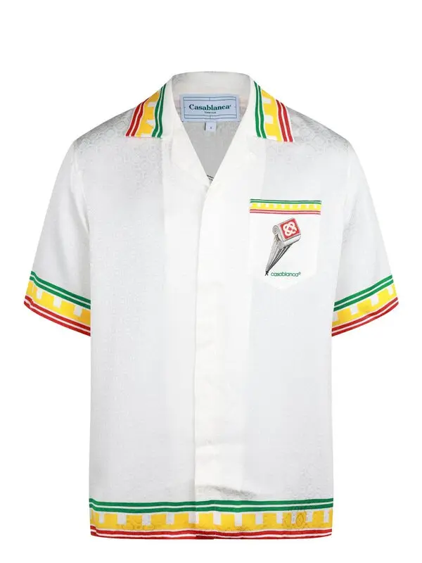 Casablanca Embroideredpocket Campcollar Shortsleeve Shirt - Leaning Column
