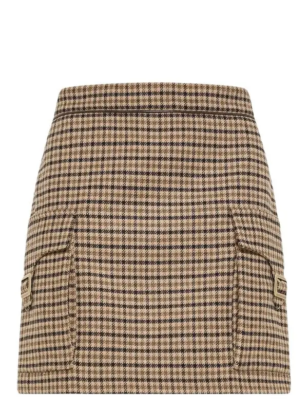 Seventy Plaid Wool-blend Mini Skirt - Brown
