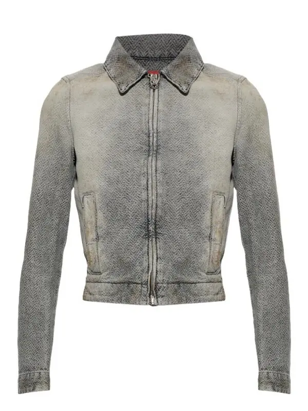 DIESEL® Long Sleeve Zip-up Denim Jacket - Gray