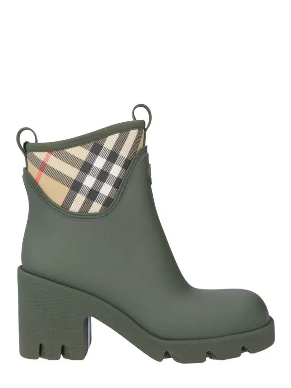 Burberry Rain Ankle Boots With Signature Print - Gray
