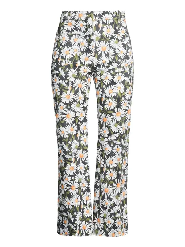 Max Mara Floral Print Bootcut Trousers - Black