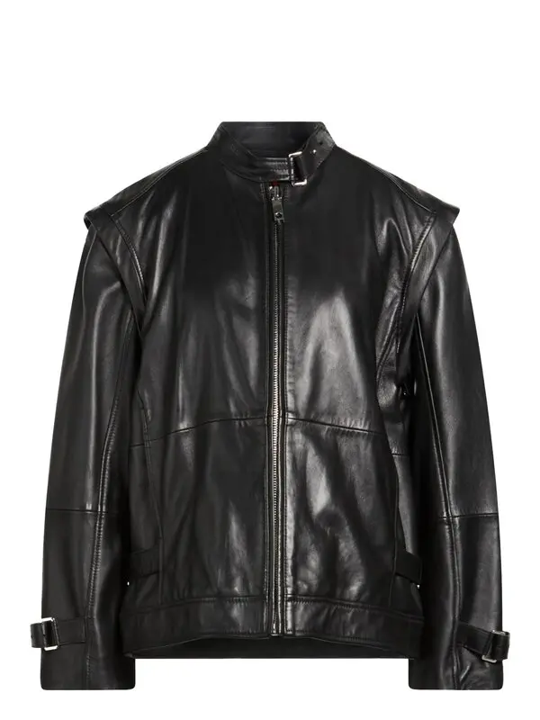 MAXCO. Max&co. Leather Biker Jacket - Black