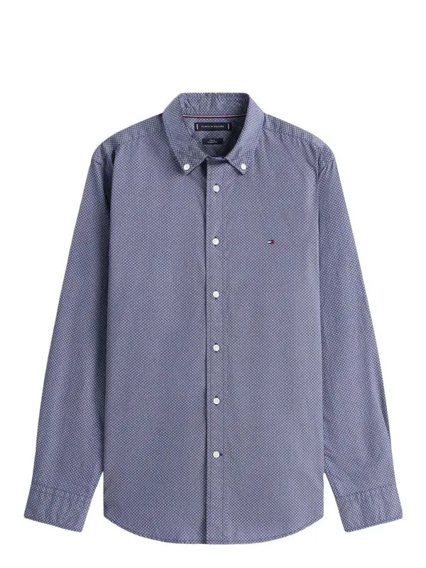 Tommy Hilfiger Dustyblue Fine Dot Longsleeve Shirt - Blue