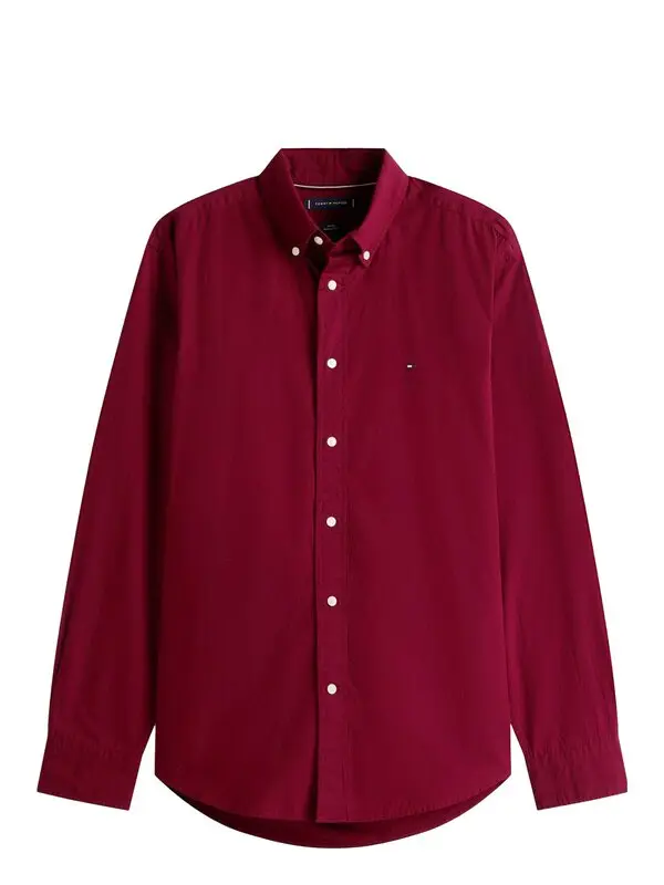 Tommy Hilfiger Long Sleeve Poplin Shirt - Red