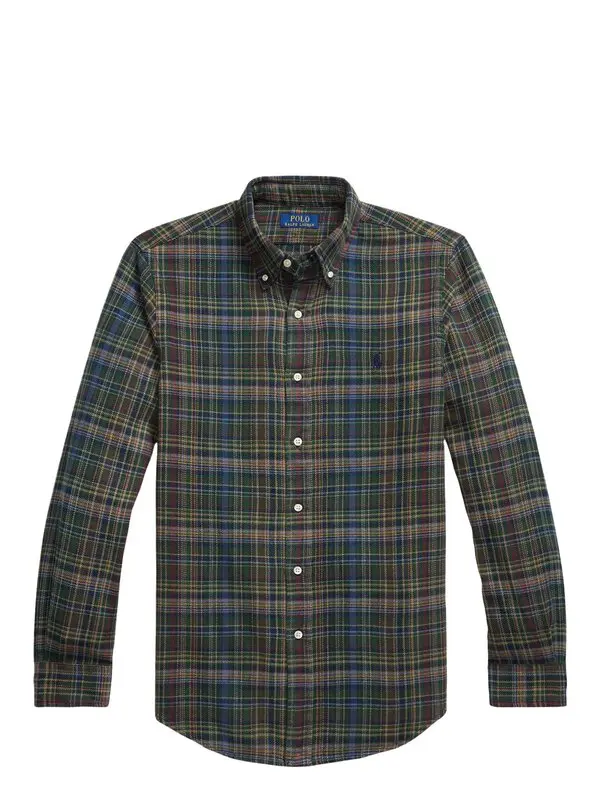 Polo Ralph Lauren Vintage Greentoned Plaid Longsleeve Shirt - Black