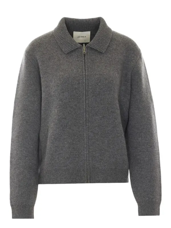 LISA YANG Front Zip-up Cardigan - Grey