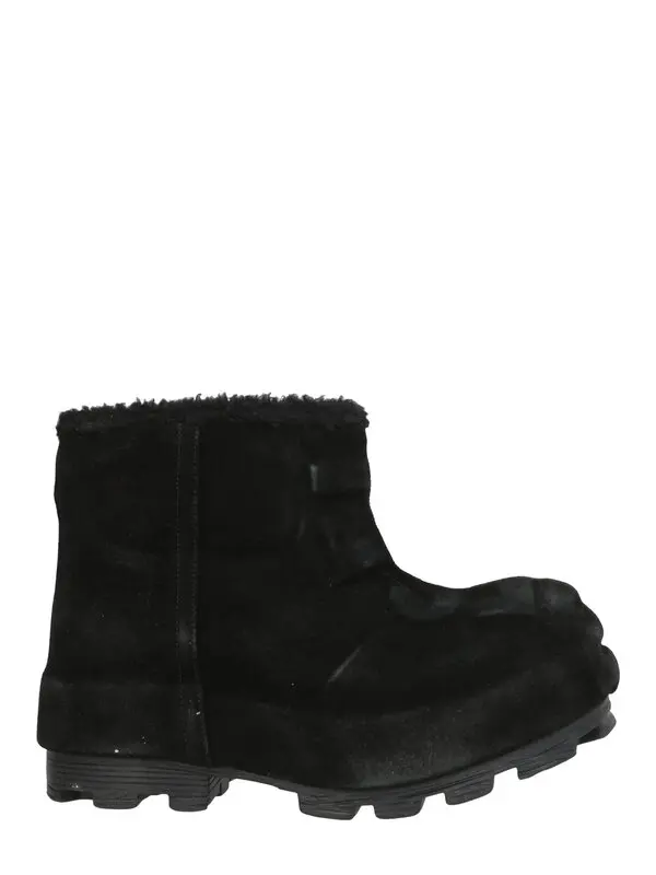 DIESEL® Suede Ankle Boots With Plush Lining And Block Heel - Black