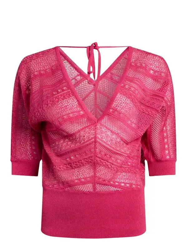 Max & Co. V-neck Top With Tie Detail - No