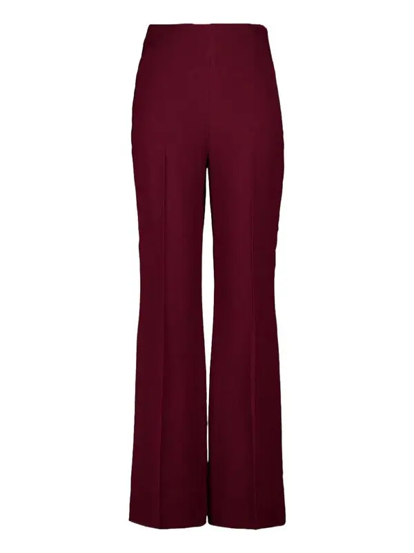 Roland Mouret Burgundy Wide Leg Wool Silk Trousers - Red