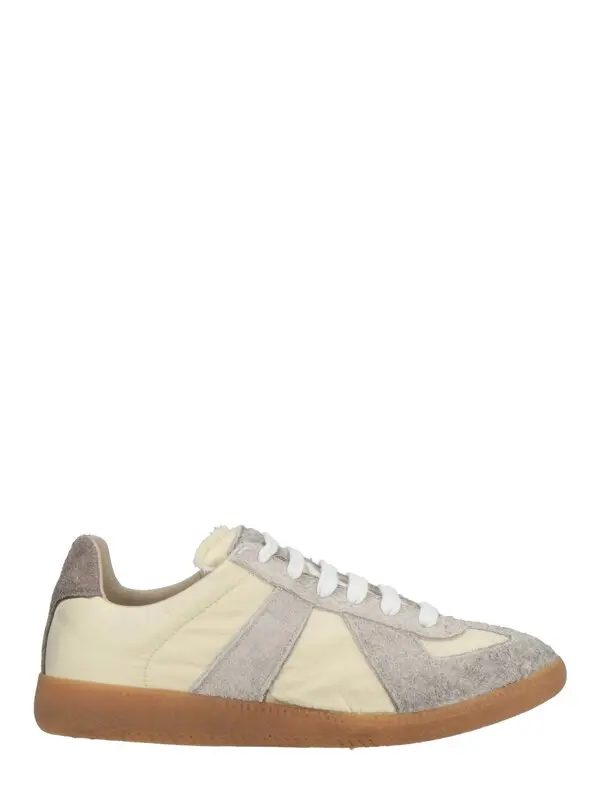 MAISON MARGIELA Two-tone Suede And Shell Low-top Trainers - Nude