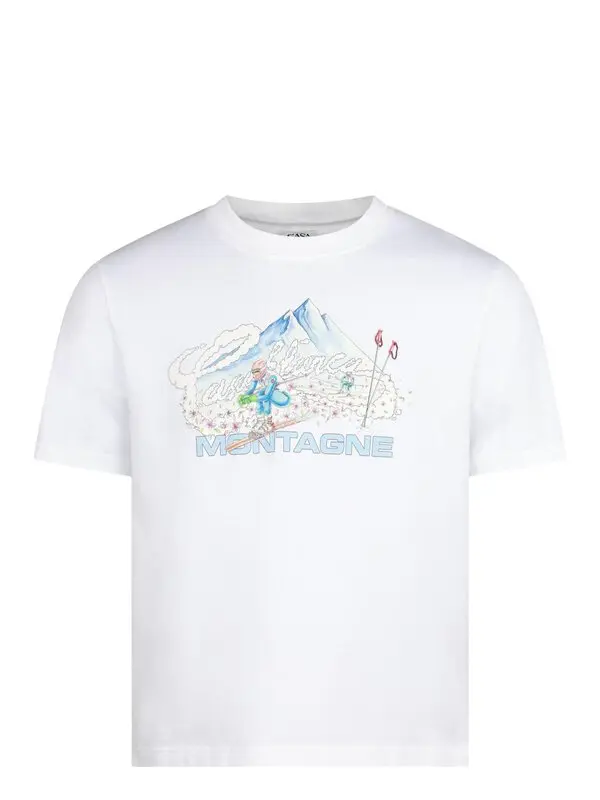 Casablanca Short Sleeve T-shirt With Ski Graphic - White
