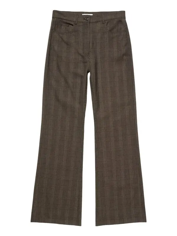 Acne Studios Tailored Wool Check Trousers - Brown/black
