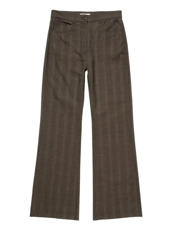 Acne Studios Tailored Wool Check Trousers - Brown/black