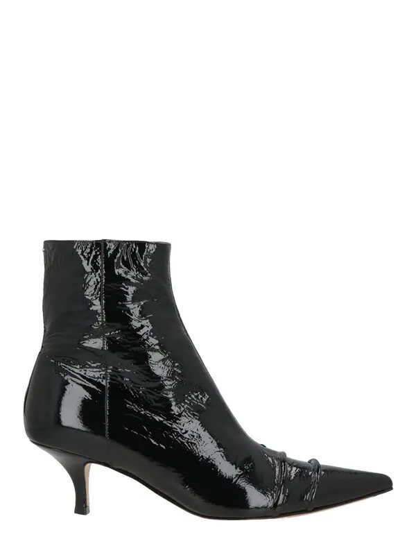 MAISON MARGIELA Patent Leather Ankle Boots - Black