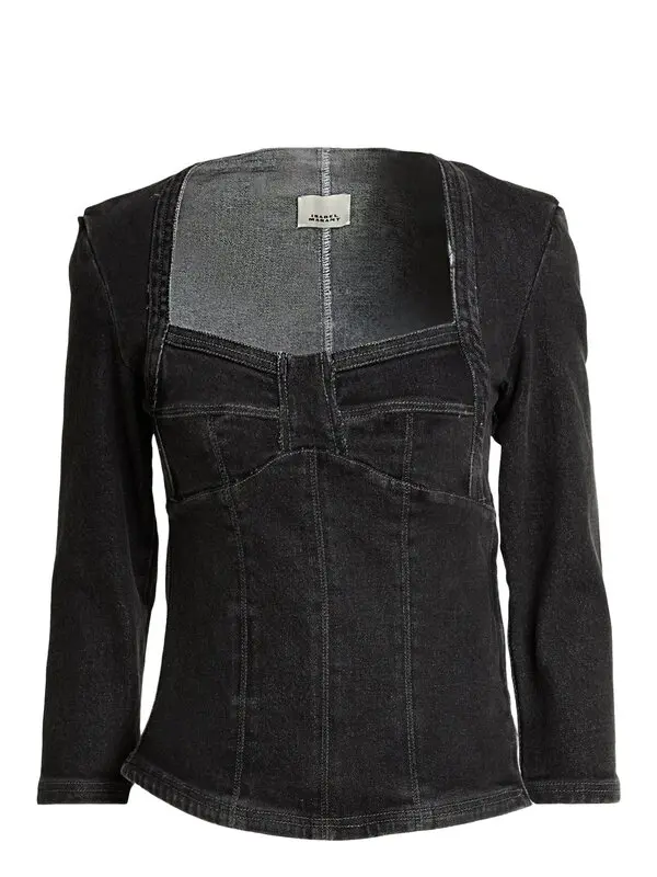 Isabel Marant Étoile Sweetheart Neckline Zip-up Top - Black