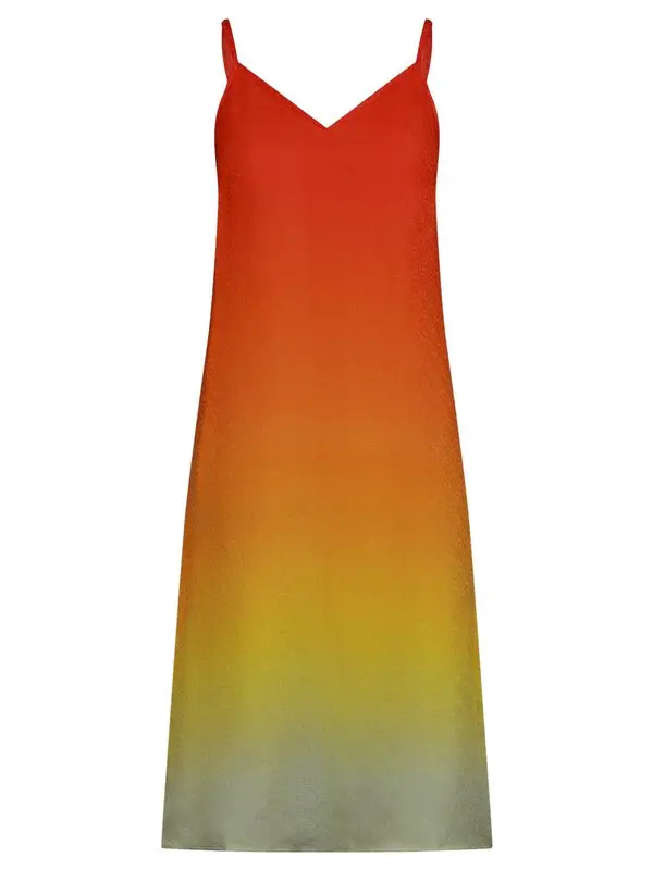 Casablanca Ombré Slip Midi Dress - Sunset Gradient
