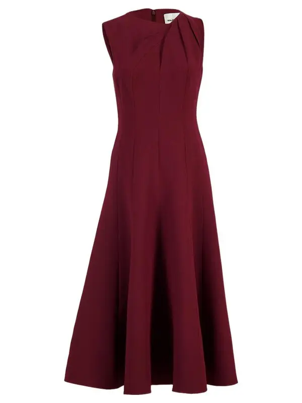 Roland Mouret Asymmetrical Twist Midi Dress - Red