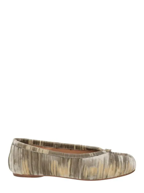 MAISON MARGIELA Two-tone Velvet Ballet Flats - Brown