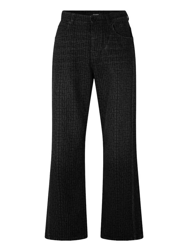 Balmain Monogram Flared Trousers - Black