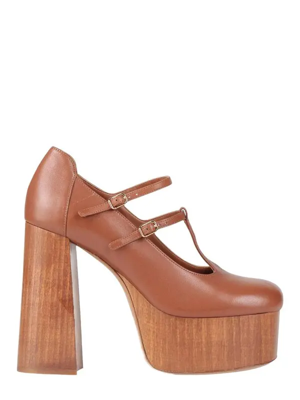 Chloé Mary Jane Pumps With Block Heel And Buckle Fastening - Brown