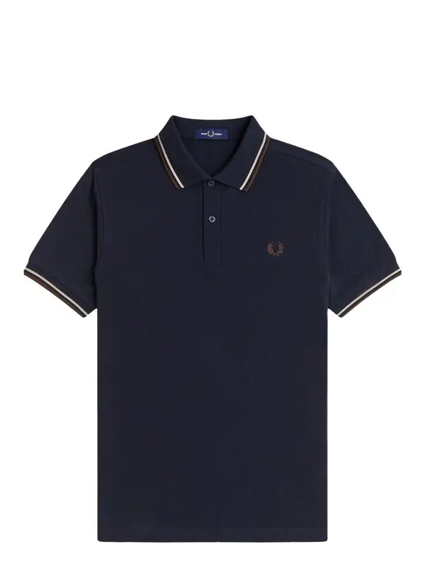 Fred Perry Cotton Collared Polo Shirt - Black