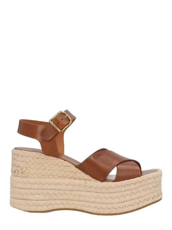 Chloé Espadrille Platform Wedge Sandals - No