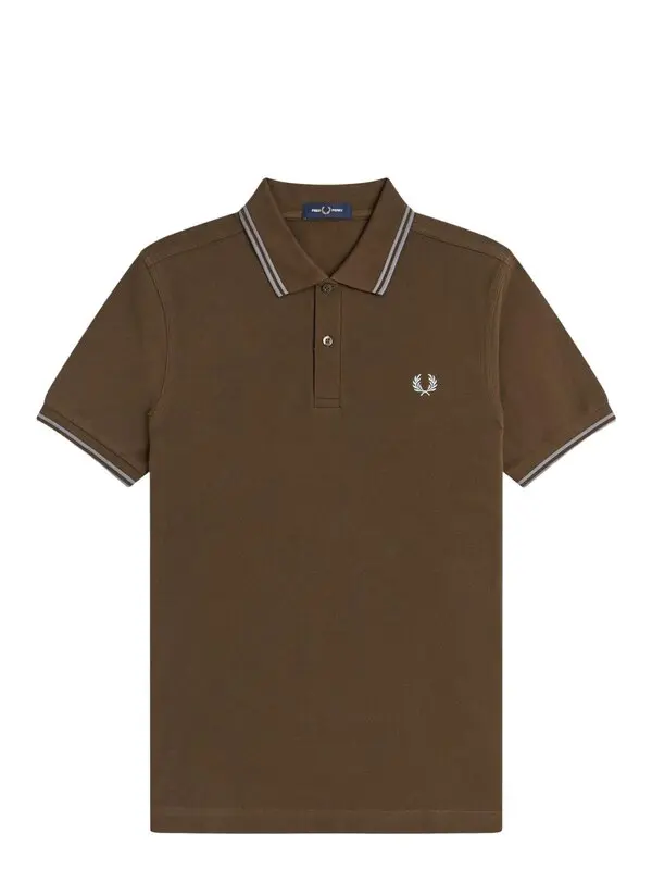 Fred Perry Cotton Collared Polo Shirt - Brown