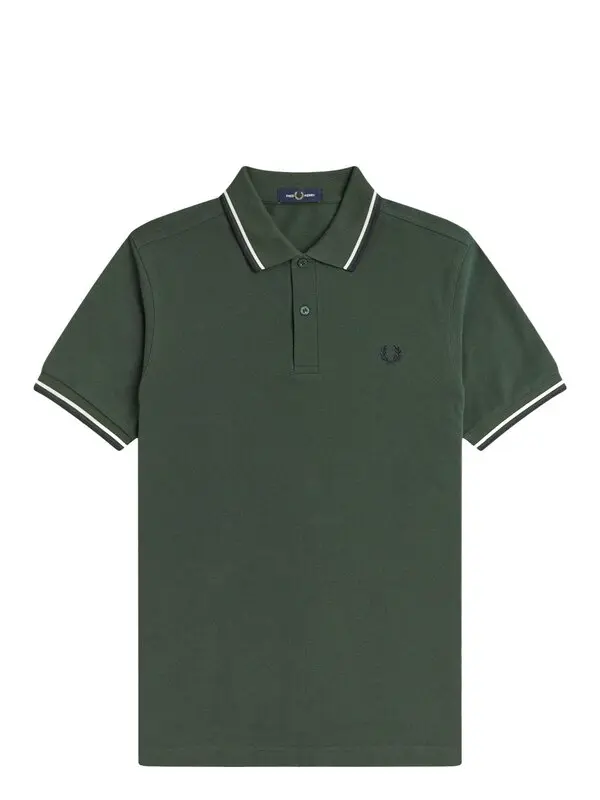 Fred Perry Cotton Collared Polo Shirt - Green