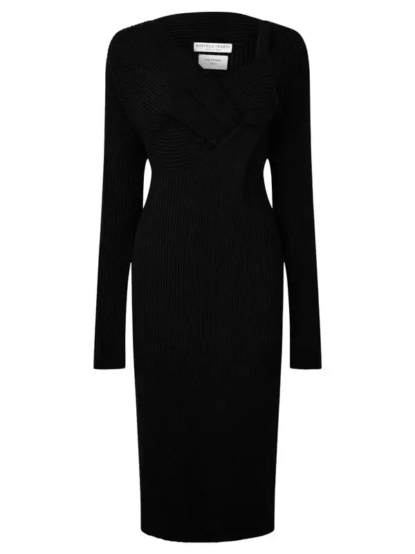 Bottega Veneta Ribbed Knit Dress - Black