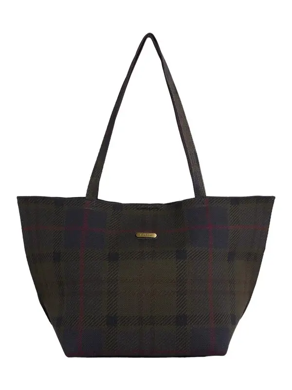Barbour Plaid Large Tote Bag - Black