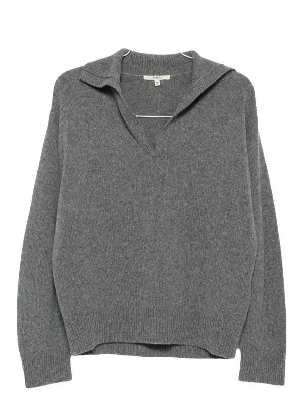Barena Venezia V-neck Knit Sweater With Drop Shoulder - Gray