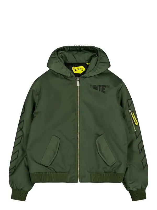 Off-White Hooded Jacket - Green