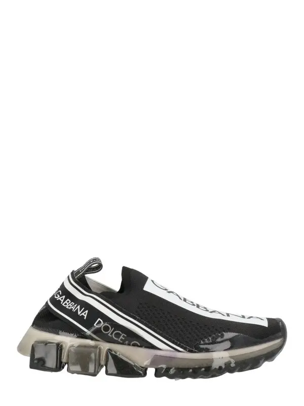 Dolce & Gabbana Two-tone Knit Chunky Trainers - Black