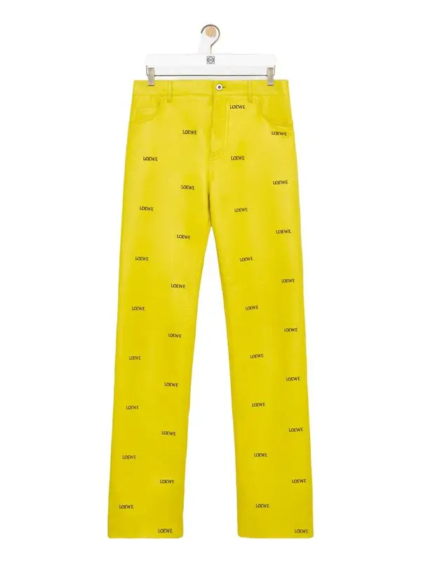 Loewe Trousers In Nappa Lambskin - Yellow