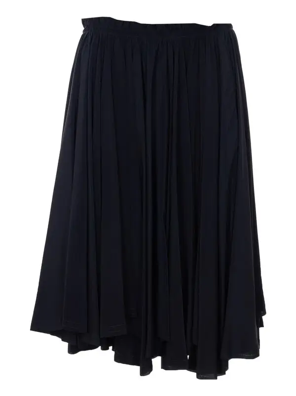 AMI Paris Pleated Asymmetric Skirt - Black