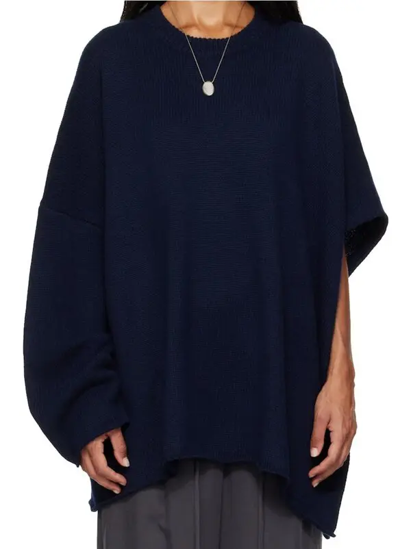 LISA YANG Din Cape Sweater - Navy