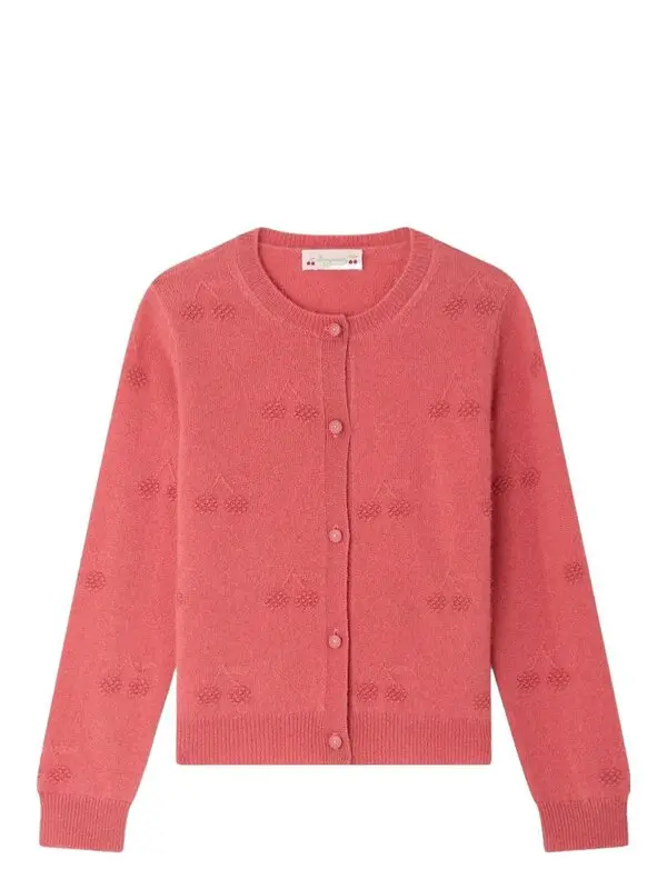 Bonpoint Manon Raspberry Cashmere Cardigan - Of Raspberry