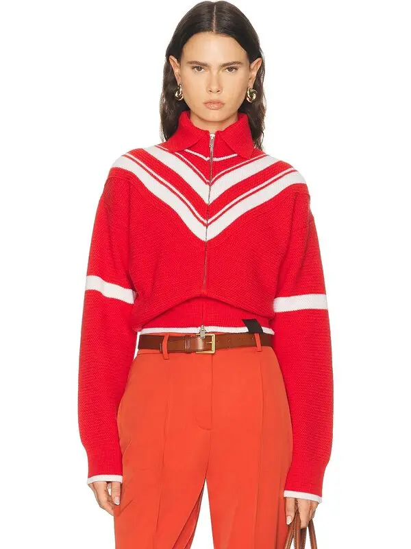 Stella McCartney Sporty 80's Wool Knit Zip Jacket - Red