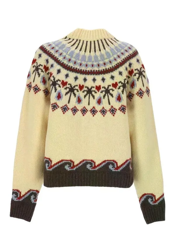 Alanui Sweet Winter Intarsia-knit Wool Sweater - Neutrals