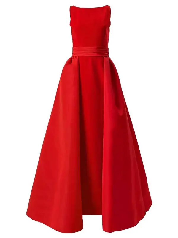 Carolina Herrera Sleeveless V-neck Maxi Dress - Red