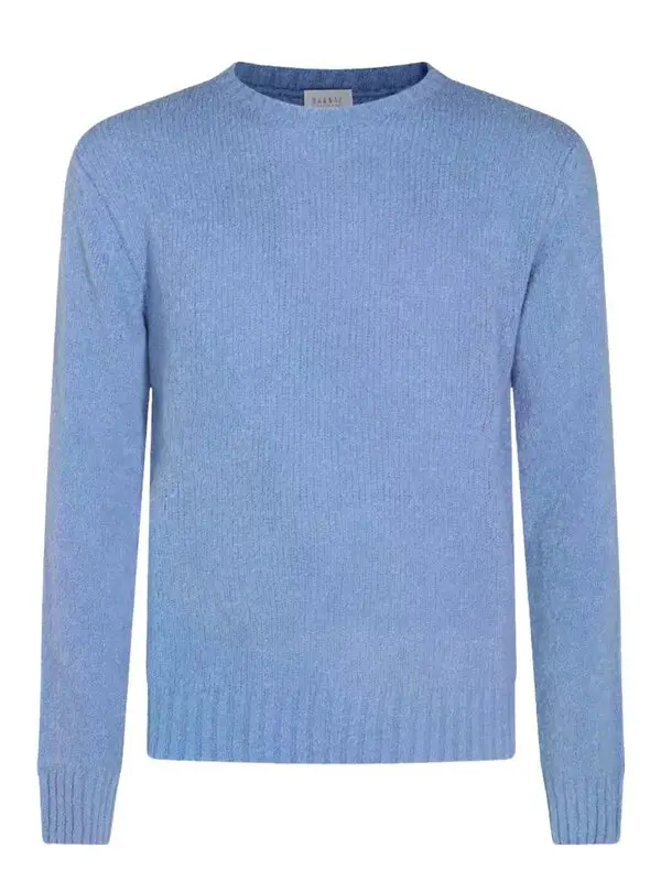 04651 / A TRIP IN A BAG Bouclé Crew Neck Sweater - Blue