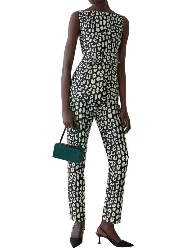 Carolina Herrera Leopard-print Cigarette Trousers - Black