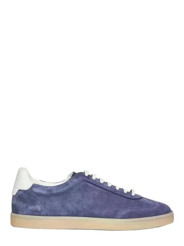 Brunello Cucinelli Low-top Lace-up Calf Suede Sneakers - Blue