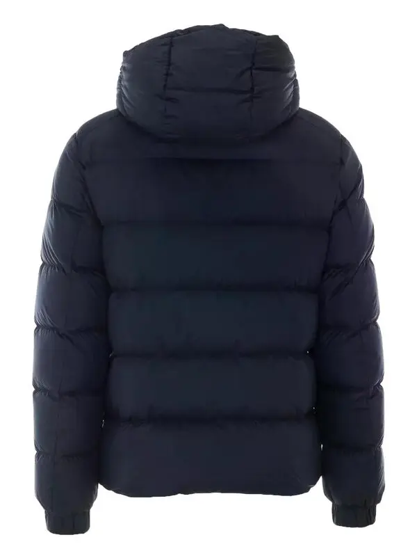 Add Quilted Hooded Jacket With Drawstring - Blue
