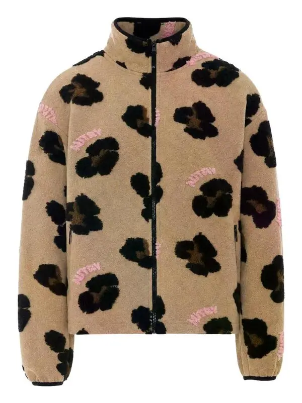 AUTRY Leopard-print Fleece Jacket - Brown