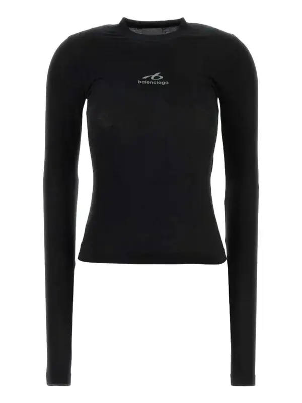 Balenciaga Logo-print Long-sleeved T-shirt - Black