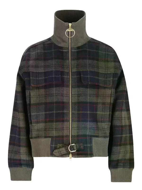 Barbour Tartan Check Zip-up Jacket - Grey