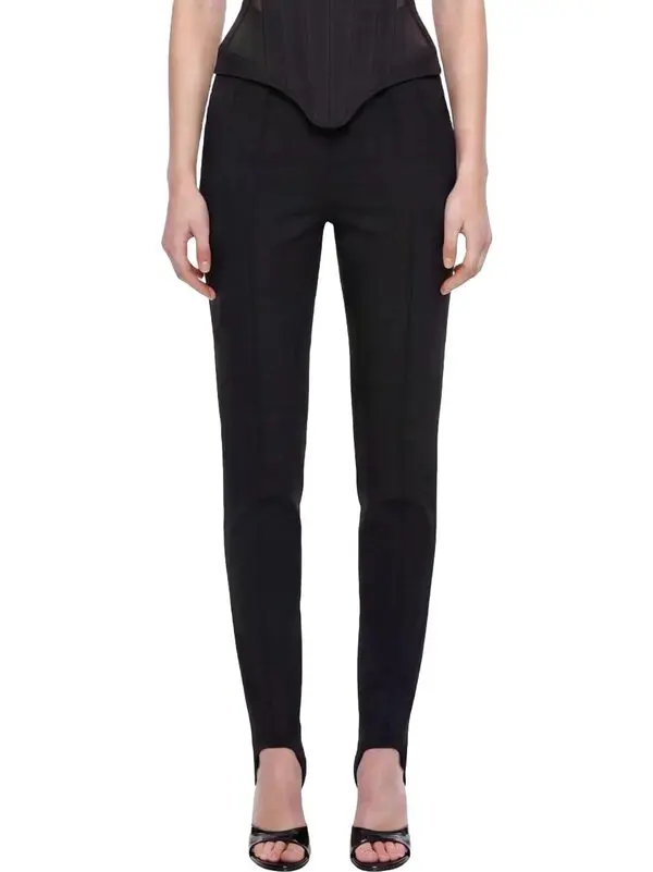 MUGLER Stirrup-cuff Slim-fit Trousers - Black